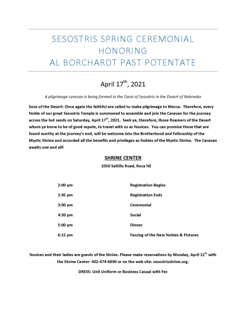 Sesostris Shrine - Spring Ceremonial
